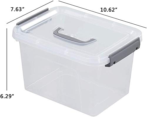 Cand 6 Quart Storage Bin with Lid, Plastic Box for Organizing, 6 Packs