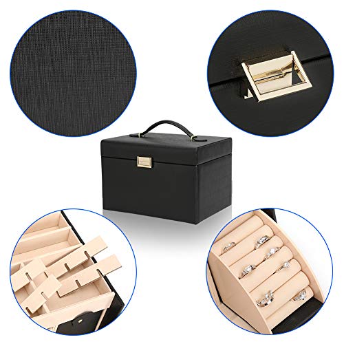 FEISCON Jewelry Organizer Makeup Cosmetic Storage Organizer Box Small Jewelry Box Travel Jewelry Case …