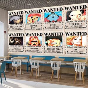 12pcs New Edition OP Pirates Wanted Posters, 16.6×11.7in Luffy 1.5 Billion, Straw Hat Pirates Crew with Pirate Flag Poster, Luffy Chopper Zoro Nami Usopp Sanji Jinbe Franky Brook Robin(High-End Version)