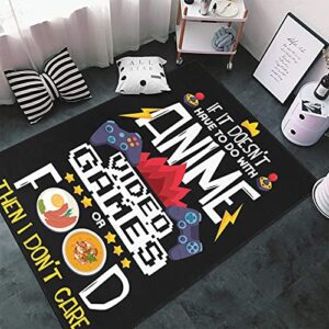 anime video game food gamer area rug non-slip carpets floor mat for bedroom living room home decoration 5.2’x7.5′