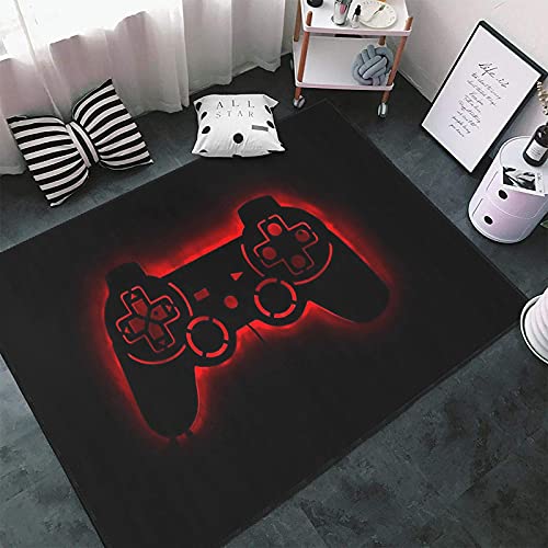 Red Game Controller Area Rug Non-Slip Carpets Floor Mat for Bedroom Living Room Home Decoration 4'x5.2'