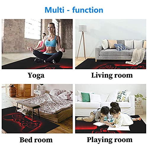 Red Game Controller Area Rug Non-Slip Carpets Floor Mat for Bedroom Living Room Home Decoration 4'x5.2'