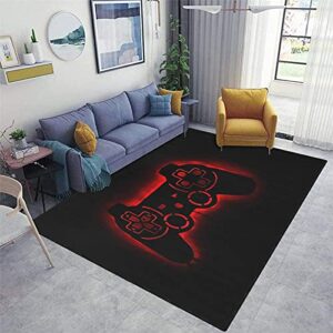 Red Game Controller Area Rug Non-Slip Carpets Floor Mat for Bedroom Living Room Home Decoration 4'x5.2'