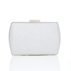 silver clutch bag for women evening handbags sparkling glitter purse elegant shoulder bag for dance wedding bridal graduation party crossbodybag