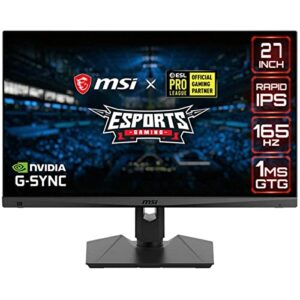 msi qhd rapid-ips quantum dot gaming non-glare super narrow bezel 1ms 2560 x 1440 165hz refresh rate adjustable arm g-sync compatible 27” gaming monitor (optix mag274qrf-qd)