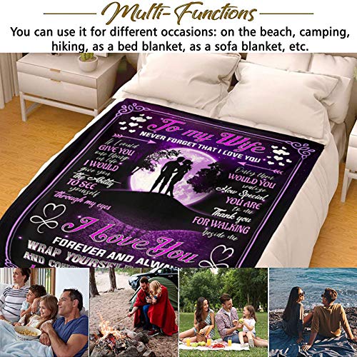 KOXHOX to My Wife Blanket from Husband,Mothers Day Birthday Gifts for Her I Love You Blanket to My Wife Gifts （60 * 80）