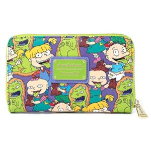 loungefly nickelodeon rugrats reptar bar all over print zip around wallet