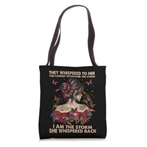 hippie i am the storm tote bag