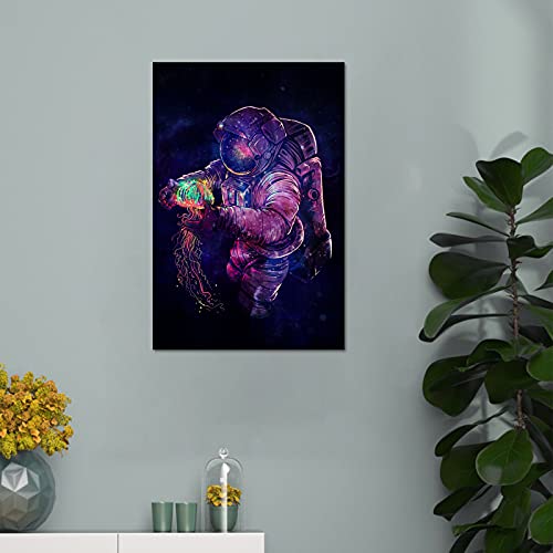 Zensh, Spaceman Poster Outer Universe Starlight Wall Art Prints Cool Planet Decorative Paintings for Boys Room, No Frame 16x24in