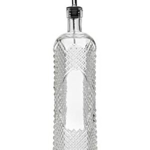 BULK PARADISE Large Clear Decorative Glass Bottle with Spout and Cork, 32oz, 1 Bottle - Design: Kristal (3in X 11.9in)