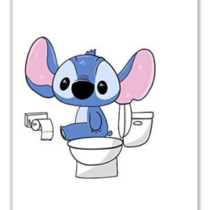 Lilo and Stitch Bathroom Photos - Set of 4 (8 inches x 10 inches) Kids Prints