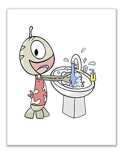 Lilo and Stitch Bathroom Photos - Set of 4 (8 inches x 10 inches) Kids Prints