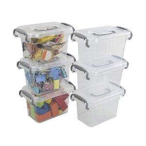 vababa 1.5 l mini clear plastic storage box, 6-pack