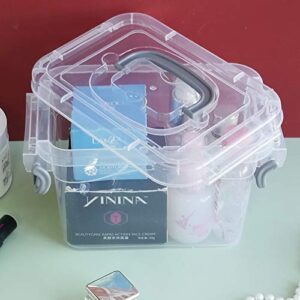 Vababa 1.5 L Mini Clear Plastic Storage Box, 6-Pack