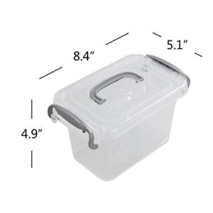 Vababa 1.5 L Mini Clear Plastic Storage Box, 6-Pack