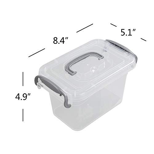 Vababa 1.5 L Mini Clear Plastic Storage Box, 6-Pack