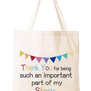 Thank You For Being Such An Important Part of My Story – Shoulder Bag Shopping Bag Tote Bag Gift – Appreciation Gifts for Teachers - Birthday Christmas Back To School Gift For Teacher