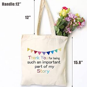 Thank You For Being Such An Important Part of My Story – Shoulder Bag Shopping Bag Tote Bag Gift – Appreciation Gifts for Teachers - Birthday Christmas Back To School Gift For Teacher