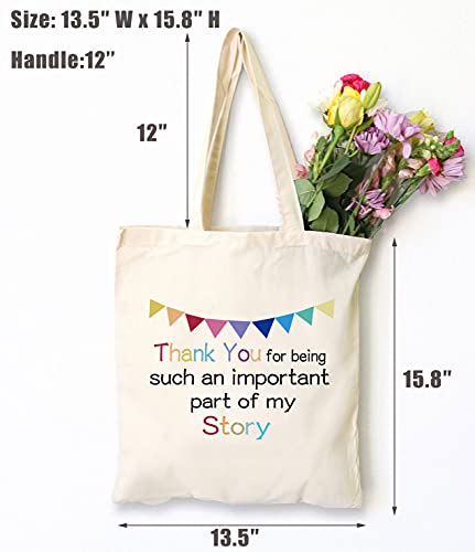 Thank You For Being Such An Important Part of My Story – Shoulder Bag Shopping Bag Tote Bag Gift – Appreciation Gifts for Teachers - Birthday Christmas Back To School Gift For Teacher