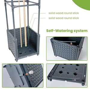 GREEN MOUNT Raised Garden Bed Planter Boxes with Trellis for Climbing Vegetables Plants Tomato Cage