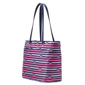 kate spade large tote nylon lip print pink multicolor