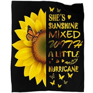 sunflower butterfly blanket soft warm lightweight cozy plush throw blanket bed couch sofa office decor 50″x60″ gifts for women…