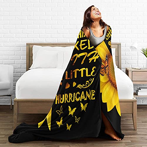 Sunflower Butterfly Blanket Soft Warm Lightweight Cozy Plush Throw Blanket Bed Couch Sofa Office Decor 50"x60" Gifts for Women…