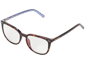 kate spade new york women’s albi blue light readers round reading glasses, dark havana/demo lens, 52mm, 16mm + 1.5