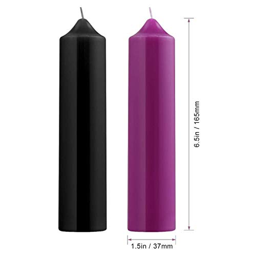 Low Temperature Candles, MANFLY Romantic Candles for Wedding Home Decor or Couples (Black & Purple)