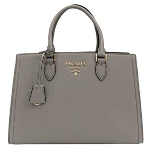 prada argilla gray saffiano lux leather large satchel handbag 1ba228