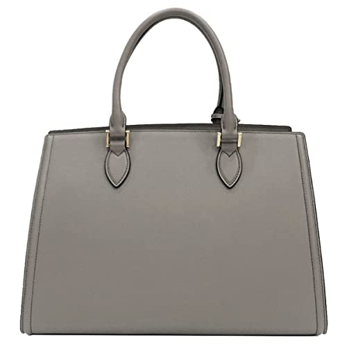 Prada Argilla Gray Saffiano Lux Leather Large Satchel Handbag 1BA228