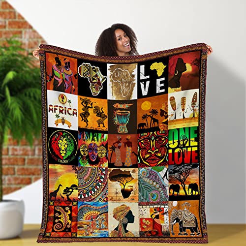 Bed Blanket American African Woman Collect Throw Blanket Soft Lightweight Micro Flannel Blankets for Living Room,Sofa,Couch 60"X50"