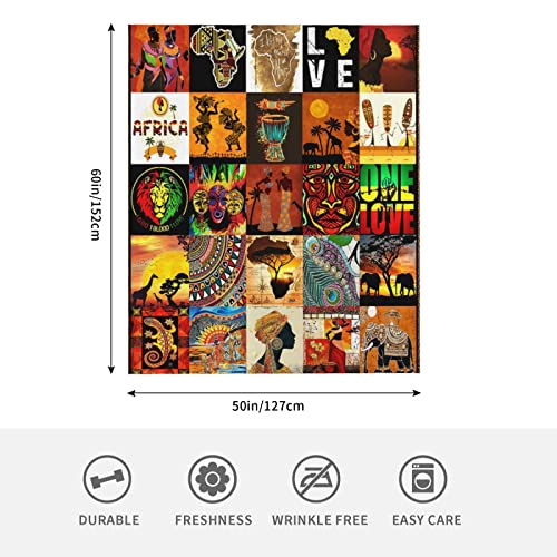 Bed Blanket American African Woman Collect Throw Blanket Soft Lightweight Micro Flannel Blankets for Living Room,Sofa,Couch 60"X50"