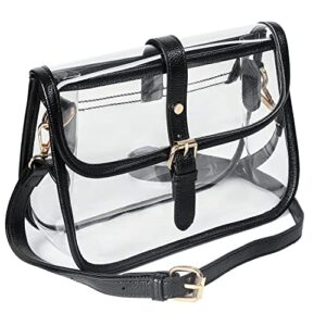 y&r direct clear saddle crossbody bag gift for women clear purses for stadium concert gameday magnetic closure