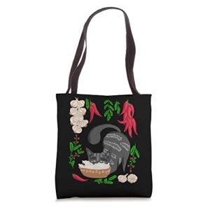 cat & vareniki ukraine food funny ukrainian vyshyvanka style tote bag