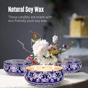 Citronella Candles Outdoor and Indoor 3 x 13.5 Oz,3 Wick Scented Candles Gift Set,Aromatherapy Candles Natural Soy Wax Candle in Portable Travel Tin 3 Pack