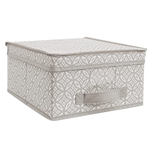 Simplify Medium Box in Grey Soft, 11" x 12" x 6" Boho Closet Storage Organization