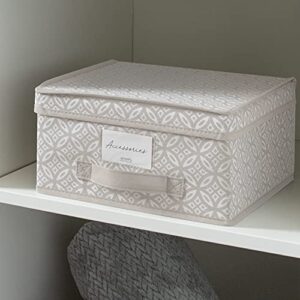 Simplify Medium Box in Grey Soft, 11" x 12" x 6" Boho Closet Storage Organization