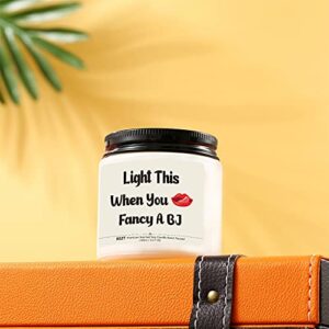 REZT Naughty Candle Gifts for Boyfriend Husband, Light This When You Fancy a BJ Funny Dating Gifts Ideas for Him, Anniversary, Birthday, Valentine’s Day (Lavender,Tiny 3.5oz)