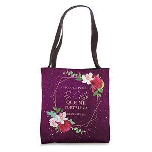 regalos cristianos español religious christian spanish gifts tote bag