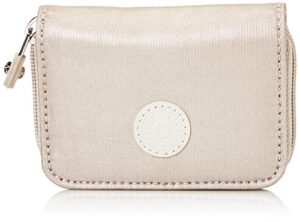 kipling women’s tops wallet, compact, practical, nylon travel card holder, metallic glow