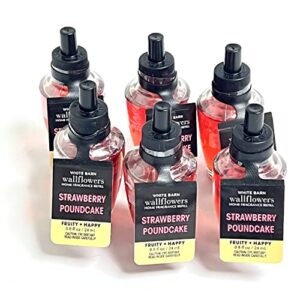 bath and body works 6 pack strawberry pound cake wallflowers fragrance refill 0.8 oz.