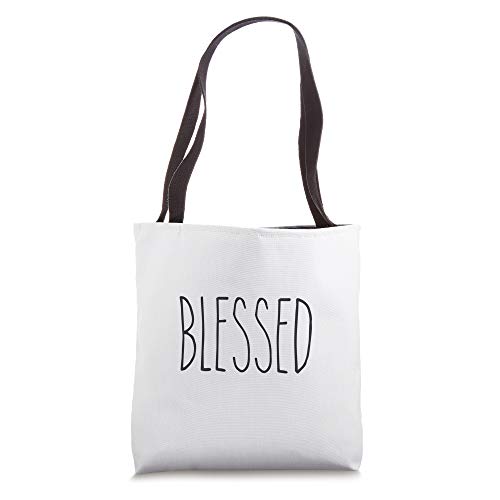 BLESSED, Rae Inspired Text Dunn, Christian, God, Love Tote Bag