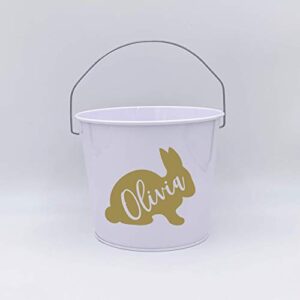 Personalized Easter Bunny Pail ~ Bucket ~ Basket