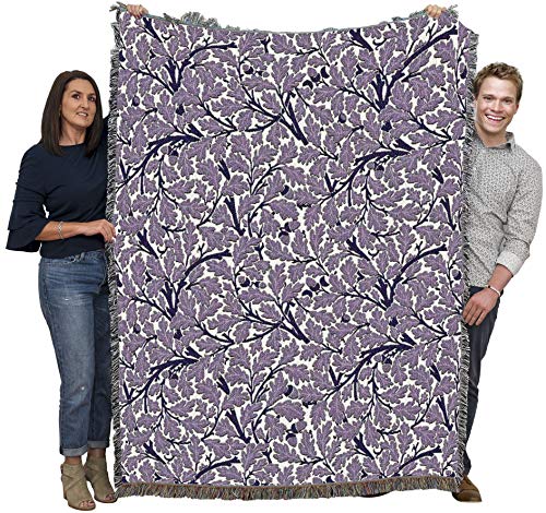 Pure Country Weavers William Morris Oak Tree Purple Blanket - Arts & Crafts - Gift Tapestry Throw Woven from Cotton - Made in The USA (72x54)