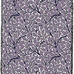 Pure Country Weavers William Morris Oak Tree Purple Blanket - Arts & Crafts - Gift Tapestry Throw Woven from Cotton - Made in The USA (72x54)