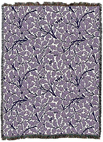 Pure Country Weavers William Morris Oak Tree Purple Blanket - Arts & Crafts - Gift Tapestry Throw Woven from Cotton - Made in The USA (72x54)