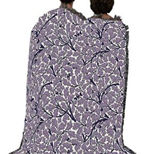 Pure Country Weavers William Morris Oak Tree Purple Blanket - Arts & Crafts - Gift Tapestry Throw Woven from Cotton - Made in The USA (72x54)