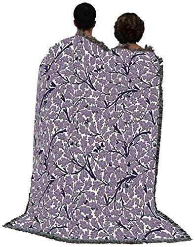 Pure Country Weavers William Morris Oak Tree Purple Blanket - Arts & Crafts - Gift Tapestry Throw Woven from Cotton - Made in The USA (72x54)