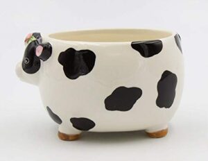 cosmos gifts fine ceramic country barnyard cow candy dish bowl/plant planter, 5″ l